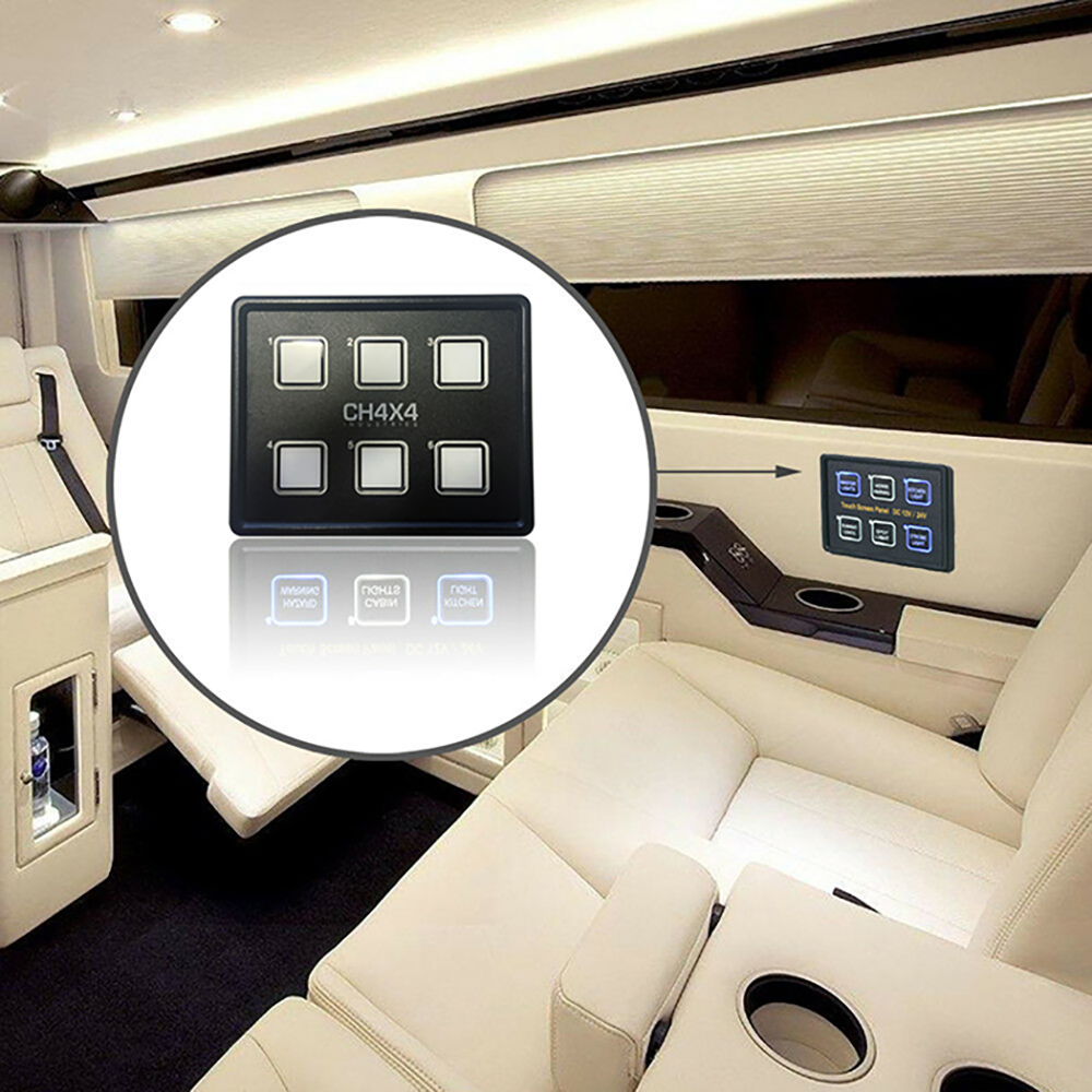 Universal 6 Gang LED Touch Screen Panel with Sealed Control Box, Wiring ...